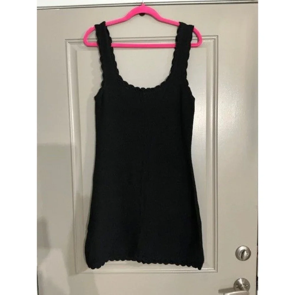 wild fable | Dresses | Wild Fable Mini Black Crochet Sweater Sleeveless ...
